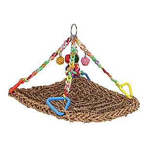 Bird Climbing Net Bird Climbing Net Colourful Bird Chewing Toy Swing Hammock Chewing Hanging Mat for Decoration Playing Colourful Swing Hammock