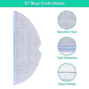 8Pcs Mop Cloth Pad for Xiaomi Roborock S7 S7 + S7 MaxV, S7 MaxV Plus, T7S T7 plus T7S plus Robot Vacuum Cleaners Microfiber Vacuum Mop Replacement Pads