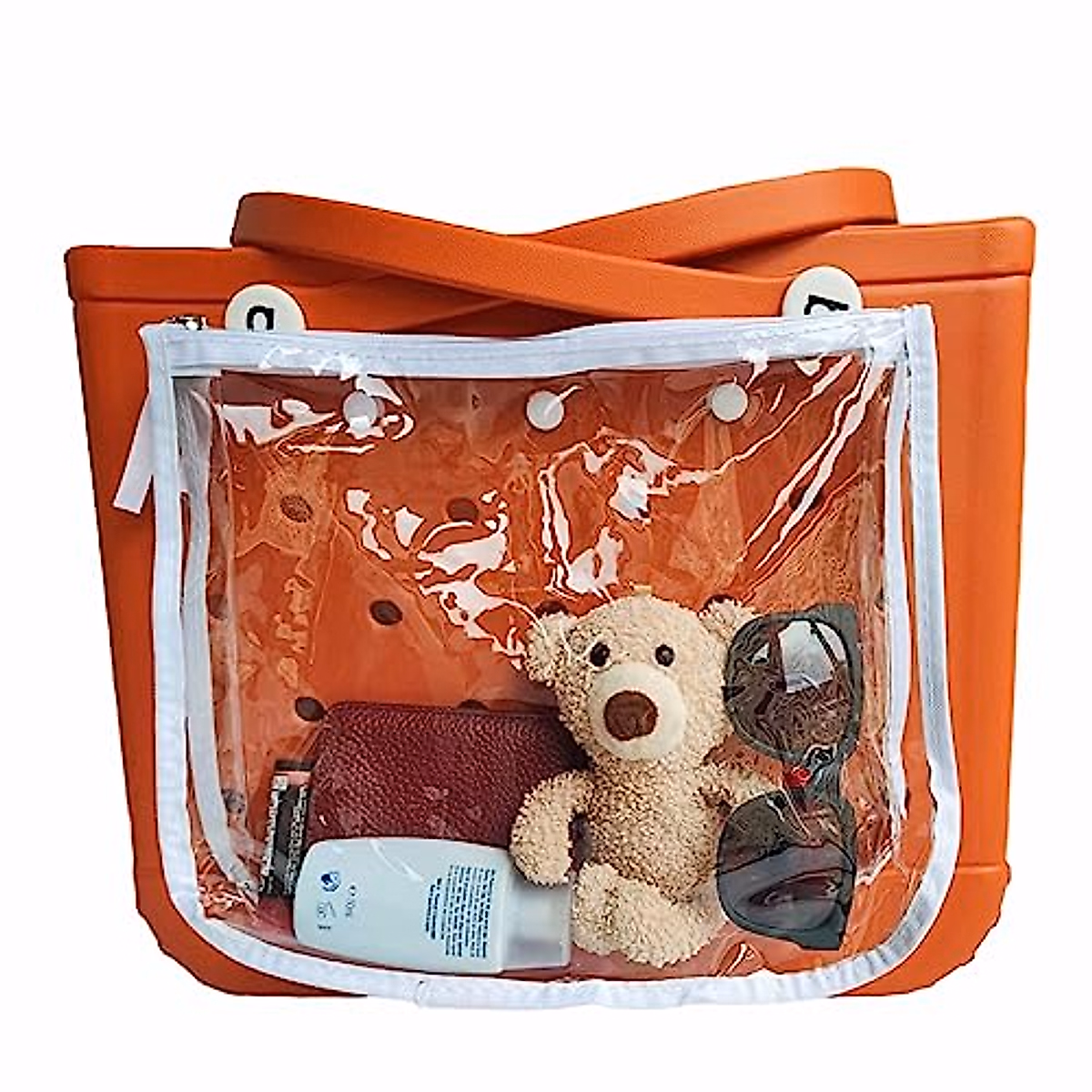 Uchyius Accessories for Beach Bag, Clear PVC Insert Bag for Bogg Bag Organizer Insert Pouch Zipper Insert Bag for Simple South Bag