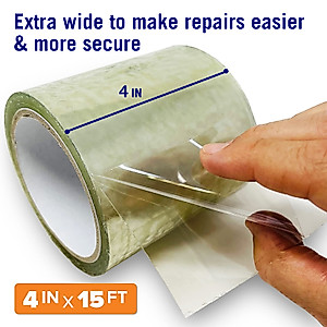 Clear Waterproof Tape for Leaks Thick Heavy Duty Water Proof Tape Sealing Marine Grade Outdoor Pools Gutter Underwater, Stop Leak Seal Tape Waterproof Repair Patch & Seal Sealant 15 Feet x 4 Inches