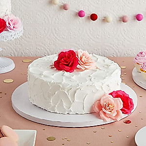 14 Inch White Cake Drum Set for Baking Supplies, Round Cake Boards for Desserts (3 Pack)