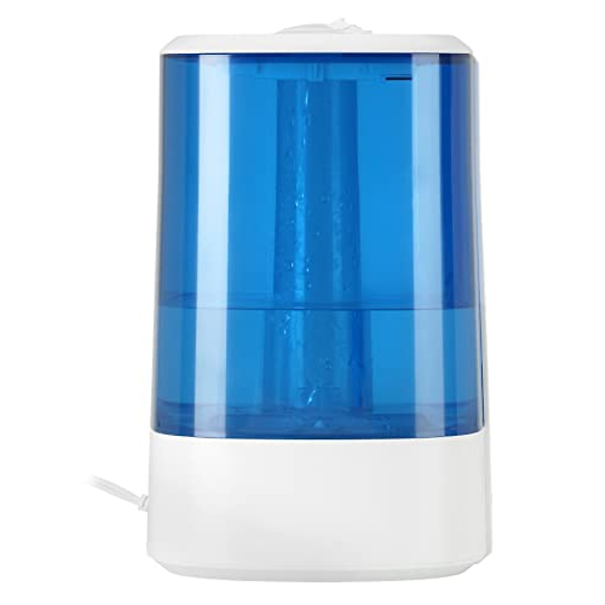 PureGuardian H5225WCA Ultrasonic Warm & Cool Mist Humidifier, 100 Hrs. Run Time, 2 Gal. Tank, 560 Sq. Ft. Coverage, Quiet, Filter Free, Silver Clean Treated Tank, Essential Oil Tray, White/Blue