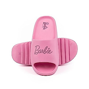Barbie Girls Sliders Kids Teens Pink Doll Logo Sandals Summer Shoes