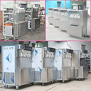 Kolice Commercial ETL high capacity 7 flavors soft serve ice cream machine, gelato ice cream maker, 4+3 mixed frozen yogurt ice cream machine-full transperant dispenser, upper tanks refrigerated