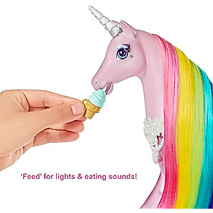Barbie Dreamtopia Doll & Unicorn Set, Pink-Haired Fashion Doll & Magical Lights Unicorn Toy with Rainbow Mane, Lights & Sounds (Amazon Exclusive)