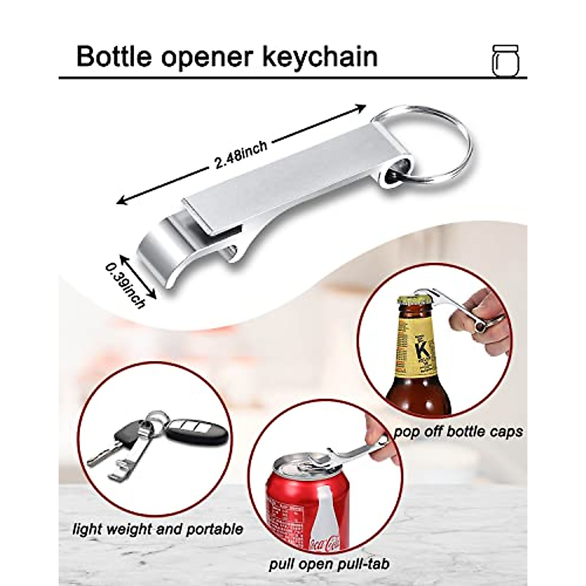 4 Pack Jar Opener for Weak Hands,Jar Opener for Seniors with Arthritis，with 5 in 1 Bottle Opener, 4 in 1 Can Opener, Jar Gripper Pad and Bottle Opener Keychain (White green)