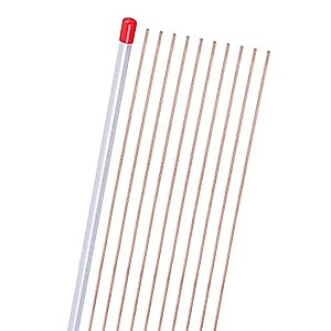 16"Copper Brazing Rods，10 Sticks Low Temperature Copper Rod ，Phosphor Copper Solder Self Fluxing Welding Brazing Rods Sticks for Copper Hvac Refrigerator，Oven，Copper Pipes