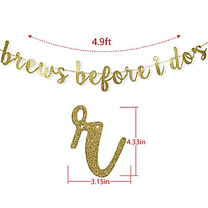 Brews Before I Do's Banner Bachelorette Engagement Party Decorations Bridal Shower Wedding Gold Glitter Sign