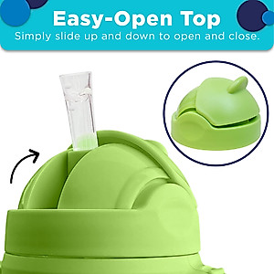 Botabee 3-in-1 Weighted Straw Sippy Cup Conversion Kit for Comotomo Baby Bottles | Compatible with Comotomo 5 Ounce & 8 Ounce Bottles | Versatile Leak-Proof Lid | Easy to Clean - Green (2 Pack)