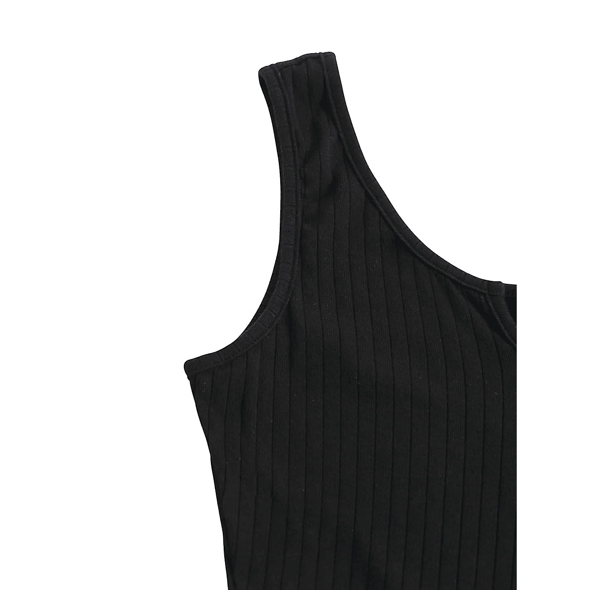 SOLY HUX Women's Summer Sleeveless Belted Tank Romper Short Jumpsuit Black XL