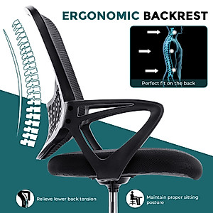 SMUG Drafting Chair Tall Office Chair, Standing Desk Chair Counter Height Office Chairs, Mid Back Mesh Office Drafting Chairs with Armrest, Height Adjustable Foot Ring, Black