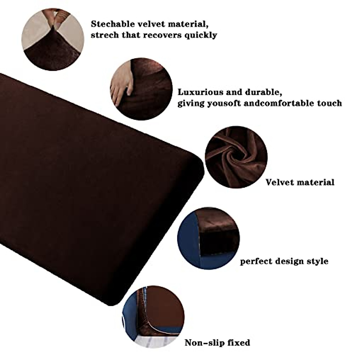 GUYIRT Velvet Sofa Seat Cushion Covers Stretch Individual Cushion Covers Soft Thick Furniture Protector Washable Sofa Cushion Slipcovers Non Slip Sofa Slipcover -Blue-4 Seater