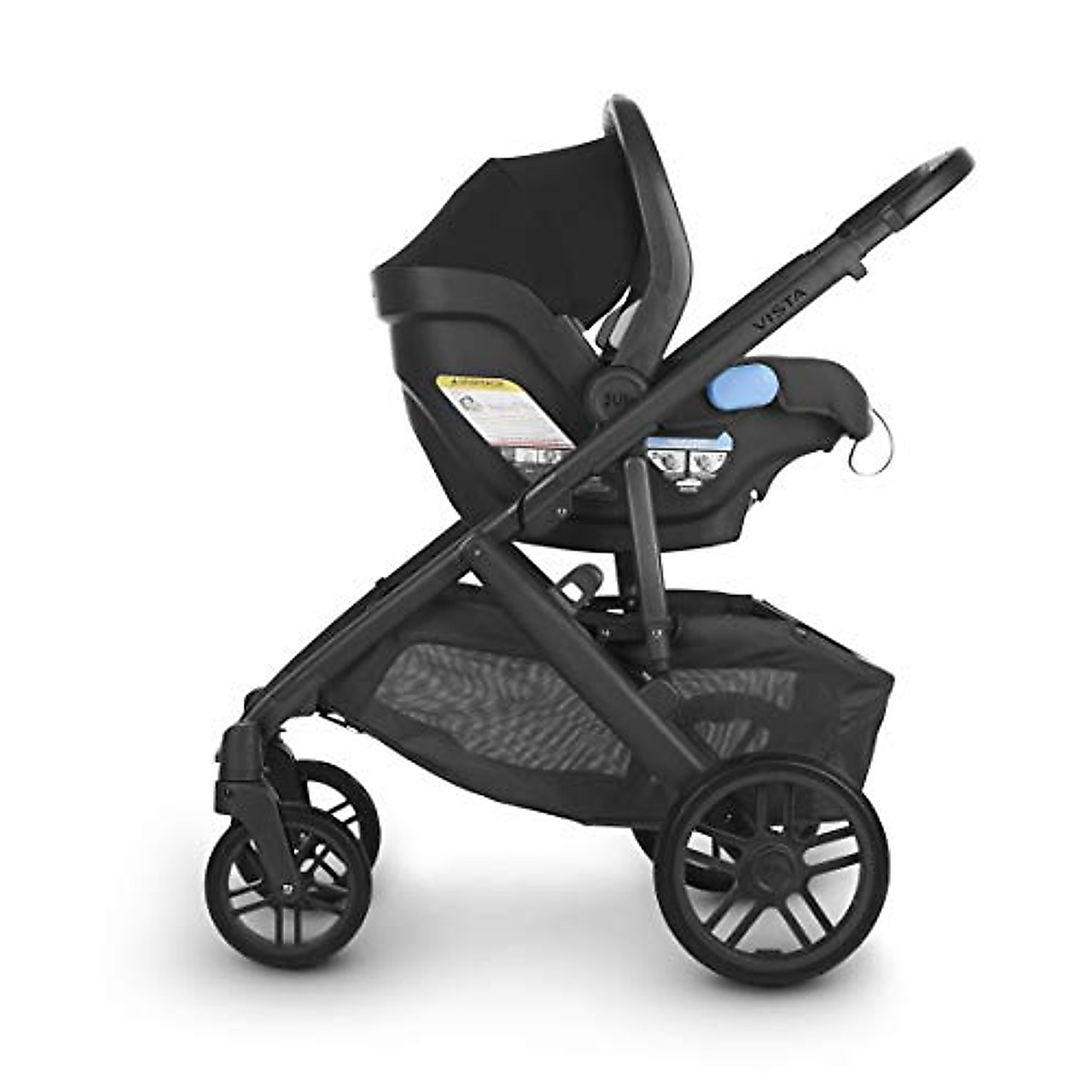 UPPAbaby Vista V2 Stroller - Jake (Black/Carbon/Black Leather) + Mesa Infant Car Seat - Jake (Black)