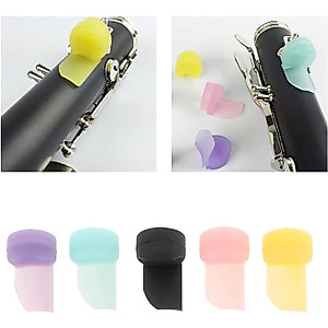 Jiayouy Pack of 5 Soft Silicone Clarinet Oboe Thumb Rest Cushion Thumb Protector for Woodwind Instrument 5 Colors