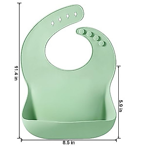 PandaEar Silicone Baby Feeding Set 6-12 Months| Baby LED Weaning Supplies| Infant Toddler Feeding Set| Silicone Baby Bib + Baby Plate with Suction + Baby Cup + Baby Bowls and Spoon First Stage Set