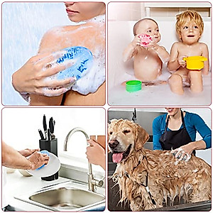 3 Set of Multifunctional Silicone Body Scrubber Loofah Soft and Skin-Friendly-,Easy to Clean,Scalp Massage ，Durable and Hygienic - Suitable for Various People and Pets (3 Count)