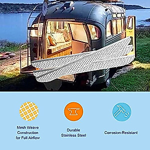 RV Flying Insect Bug Screen for Camper Vents Protects RV Furnaces from Insects Stainless Steel Mesh with Installation Tool 20" x 1-1/2" & 2.8''x1.3'' & 8.5" x 6" x 1.3" RV Water Heater Screens