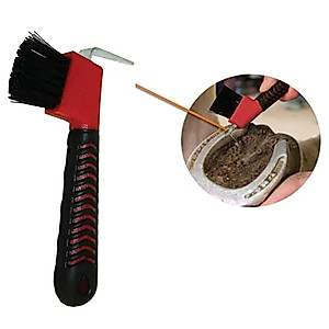 BRYHZKCM Horse Hoof Pick Brush with Soft Touch Rubber Handle,Portable Hoofpick,3Pieces,Random Colors