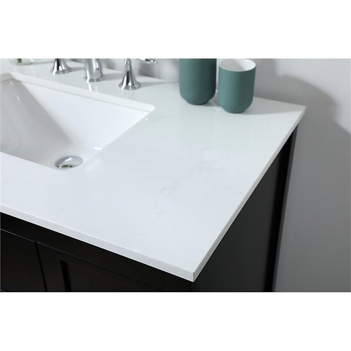 Elegant Decor Theo 32" Zinc Alloy MDF Single Bathroom Vanity in Black