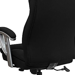 Flash Furniture HERCULES Series Big & Tall 400 lb. Rated Black Fabric Executive Ergonomic Office Chair with Silver Adjustable Arms