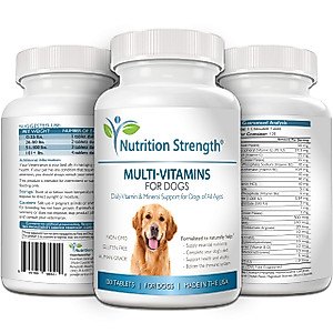 Nutrition Strength Multivitamins for Dogs, Daily Vitamin and Mineral Support, Nutritional Dog Supplements for All Canine Breeds and Sizes, Promotes Immune Health in Pets, 120 Chewable Tablets