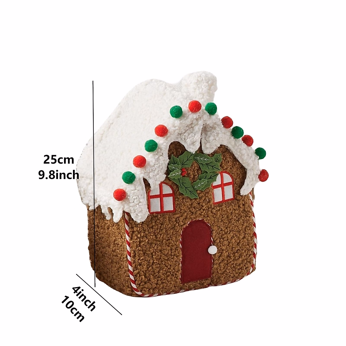 LONGRUSH Gingerbread House Merry Christmas Throw Pillow