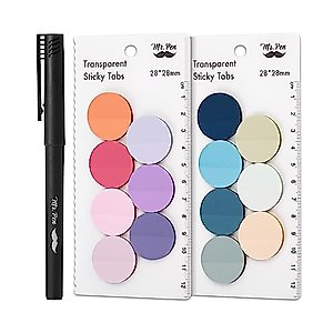 Mr. Pen- Transparent Sticky Notes, 560 Pcs, Pastel Colors, Round Translucent Sticky Notes, Sticky Note Tabs, Pastel Sticky Notes, See Through Sticky Notes Transparent, Bible Sticky Notes