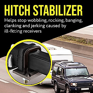 Mission Automotive - Heavy Duty Trailer Hitch Stabilizer - Anti Rattle Clamp for 1.25 to 2 Inch Hitches - Easy-Install, No-Rust Tightener for Towing and Trailers