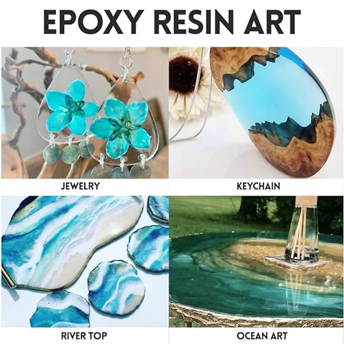 Epoxy Resin Crystal Clear, 36oz Epoxy Resin kit, Yellowing Resistant Fast Curing Self-Leveling for Casting Coating Art DIY Craft Jewelry Molds Wood Table - 2 Part 1:1 Ratio(18oz Resin&18oz Hardener)