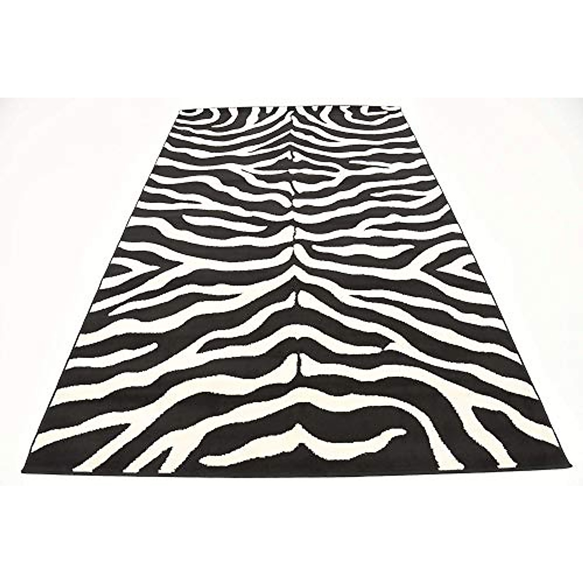 Unique Loom Wildlife Collection Animal Inspired with Zebra Design Area Rug, 5 x 8 ft, Black/Ivory