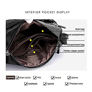 Rkrouco Women Crossbody Bag Multi-Pocket Nylon Waterproof Lightweight Casual Shoulder Handbag Purse Bookbag-Black.