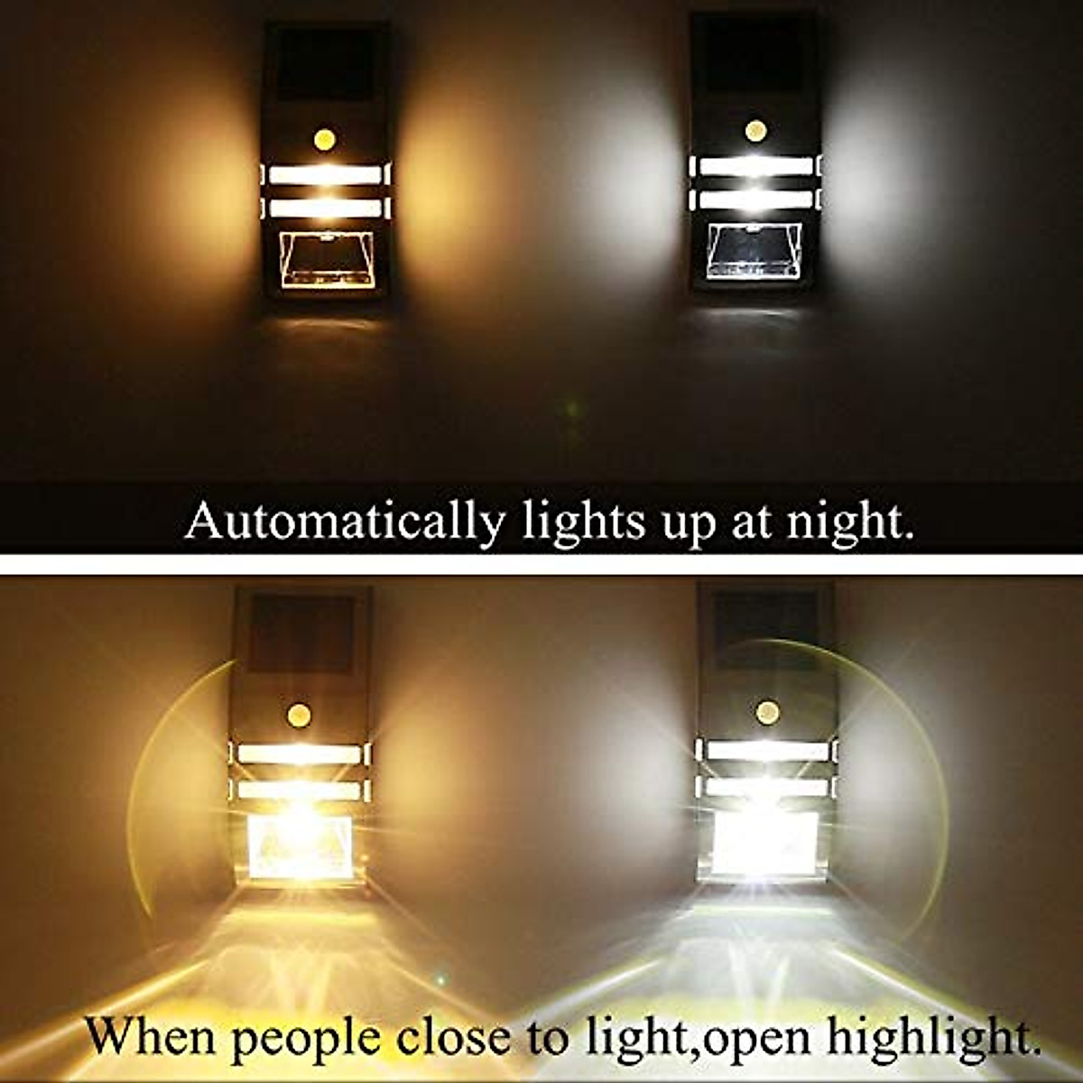 GSYFDZSWZX Fengyan Landscape Lights LED Solar Sensor Lamp PIR Motion Solar Light Garden Yard Outdoor Wall Pathway Balcony Porch Security Light LED Street Lamp (Emitting Color : Warm White)