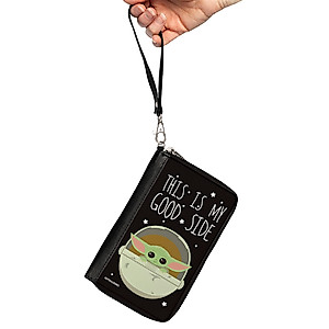 Buckle-Down Women's PU Zip Around Wallet Rectangle-Star Wars The Child, 7.5"x4.5"