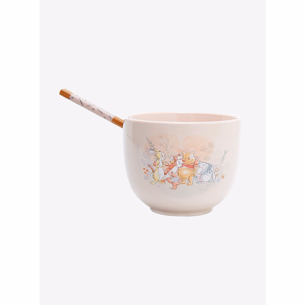 Disney Winnie the Pooh Botanical Group Portrait Ramen Bowl with Chopstick