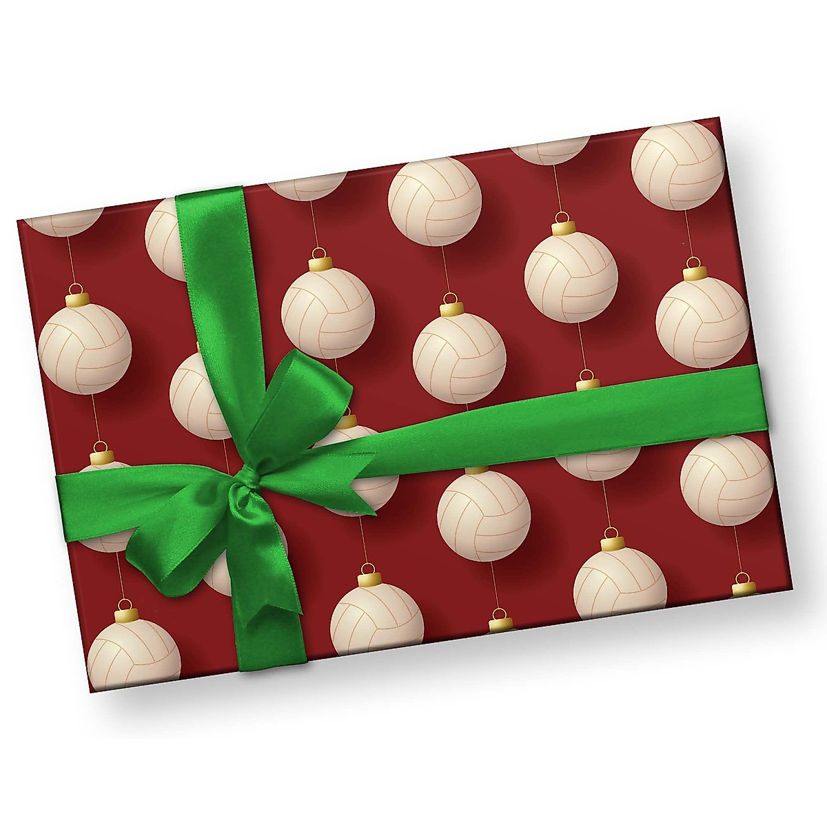 Cute Volleyball Gift Wrap Thick Wrapping Paper V-ball Christmas Ornament Holiday Party Decoration (6 foot x 30 inch roll)