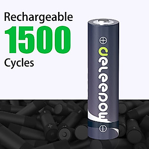 Deleepow Rechargeable AA Lithium Batteries 1.5V 3400mWh AA Rechargeable Batteries 1500 Cycle with LCD Charger