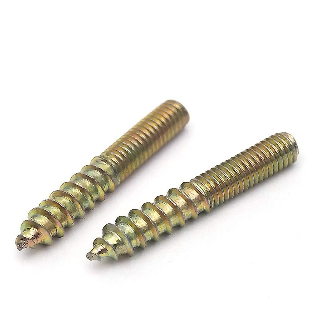 PZRT 12pcs Double Headed Bolts Self-Tapping Screw M6x35 M6 Hanger Bolts Length 1-3/8"(35mm)