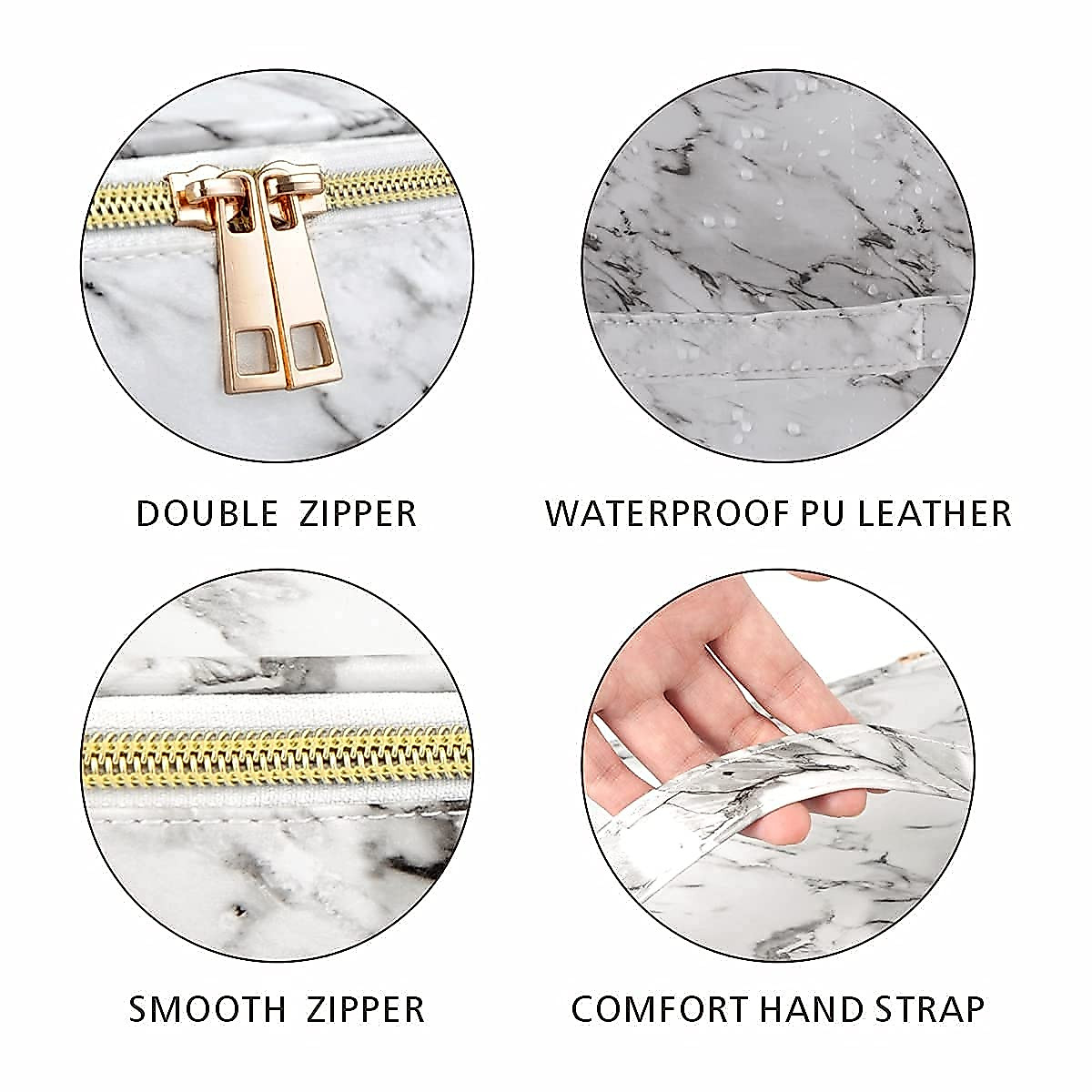 DISEN Makeup Bag Organizer with Extra 5 Brushes, Adjustable Dividers, Makeup Bags for Women Cosmetic Bag Portable Travel Case Waterproof and Durable