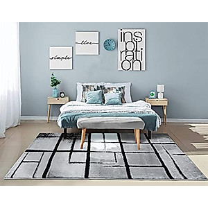 LUXE WEAVERS Lagos Collection 9218 Grey 2x3 Art Deco Geometric Area Rug