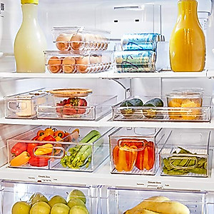 iDesign Recycled Plastic Resipreme Divided Fridge and Freezer, 12” x 4” x 14.5”, Clear
