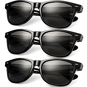 Black Sunglasses Bulk - (Pack of 12) Premium Retro Party Sunglasses for Birthdays, Weddings, Bachelorette, Bachelor, Photo Booth Prop Eyewear Shades - Adult or Kids Unisex Party Favor Supplies