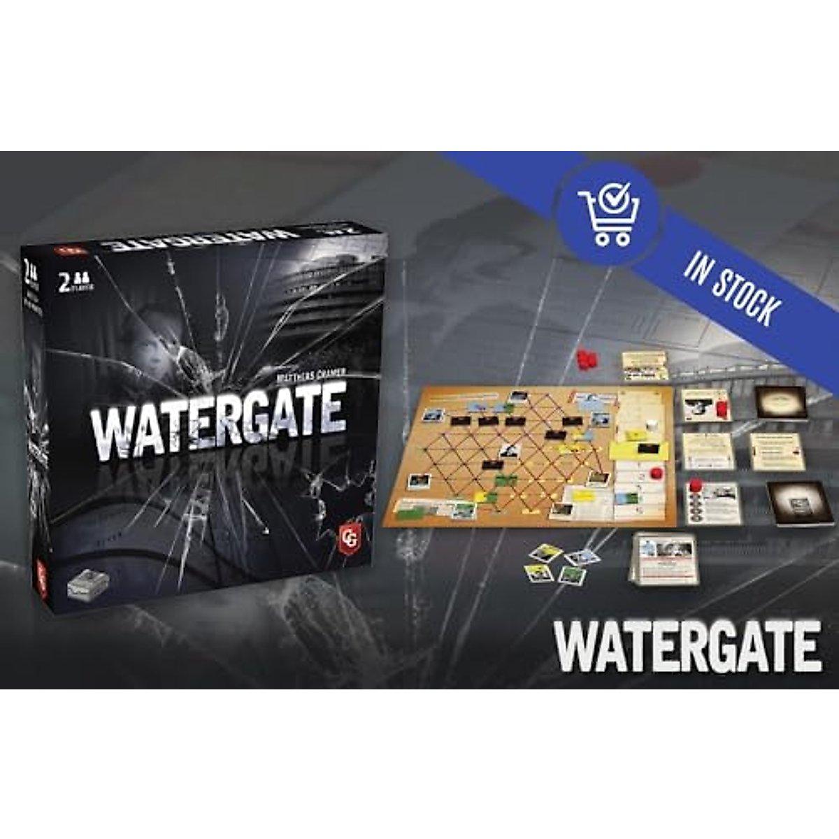 Capstone Games: Watergate, Strategy Board Game, History of Watergate Included with Game, 2-Player Game of The Year 2019, Ages 12 and Up, Cover Color May Vary