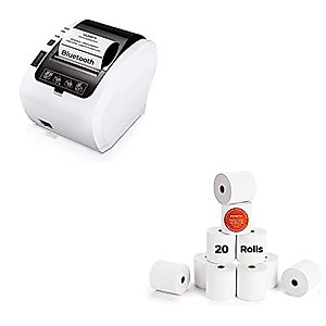 MUNBYN Bluetooth 5.0 Receipt Printer P047, 80mm POS Printer and Thermal Receipt Paper 3 1/8 x 230ft 20 Rolls