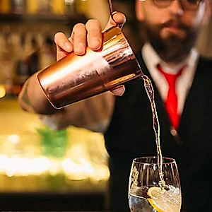 Cocktail Set 9 Piece, 25oz Bartender Kit, Bar Set with Hawthorne Strainer/Ice Tong/Measuring Jigger/Mixing Spoon/Cocktail Muddler / 2 Liquor Pourers