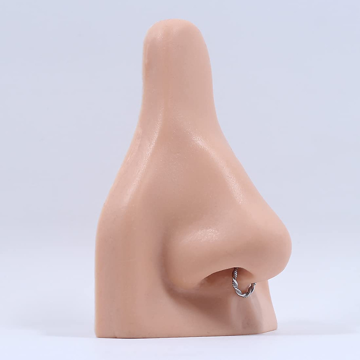 FANSING 18g 8mm Nose Rings for Women 316L Surgical Steel Nose Hoop 18 Gauge Pierced Rings for Nostril Septum Daith Cartilage Helix Piercing Jewelry Twisted Hypoallergenic Nose rings