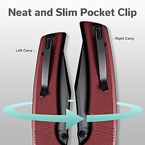 CIVIVI Tranquil Folding Pocket Knife for EDC, 3.7'' Swedish 14C28N Blade, Ergonomic Grip, Solid Liner Lock, Reversible Pocket Clip C23027-2（Burgundy）
