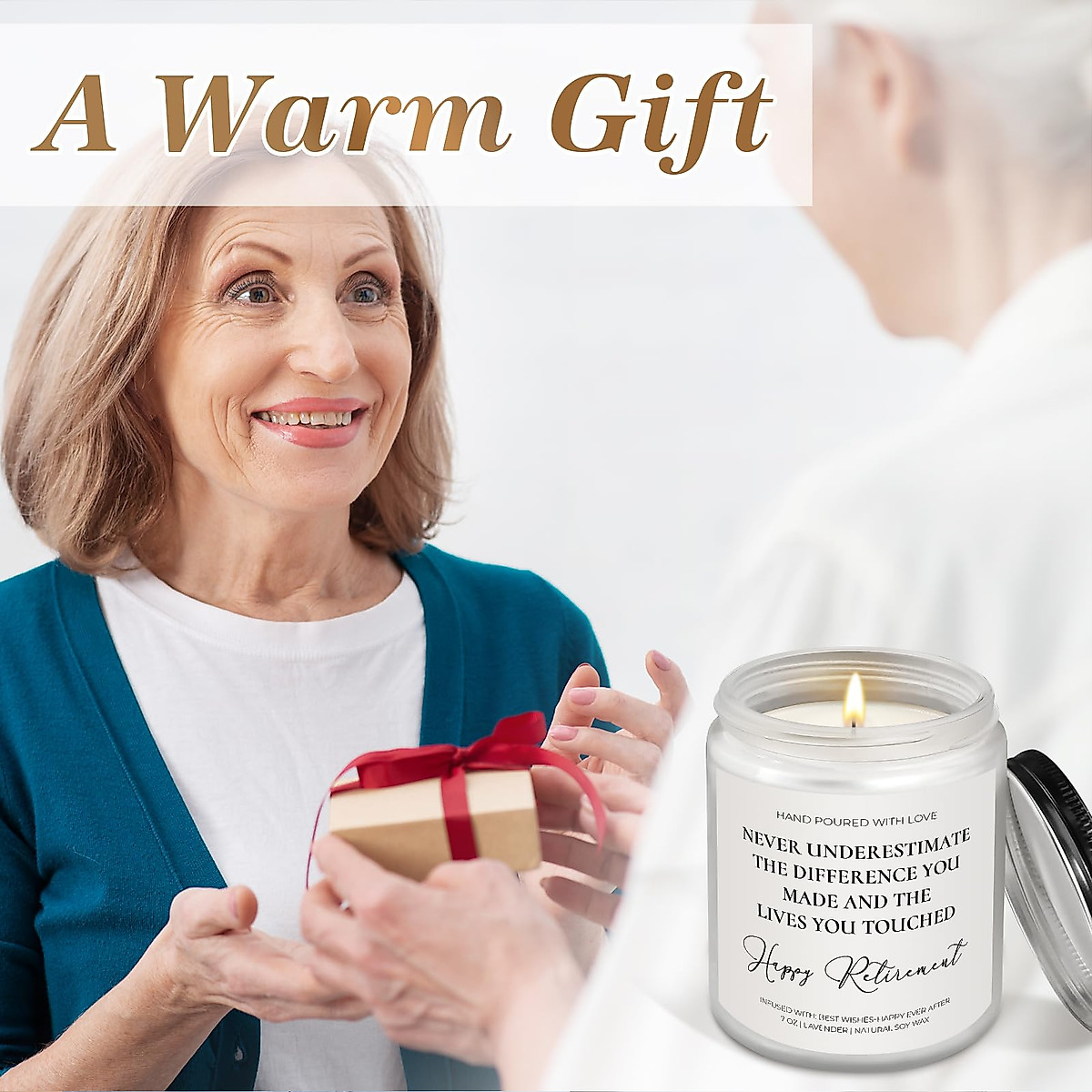 Retirement Gift for Woman, Best Retirement Gifts, Retired Farewell Gifts for Women Men Coworkers Friends, Happy Retirement Gifts - Lavender Scented Candles
