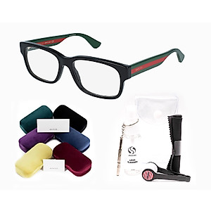 Gucci GG0343O Rectangular Eyeglasses + Bundle with eSHADES Luxury Eyewear Kit