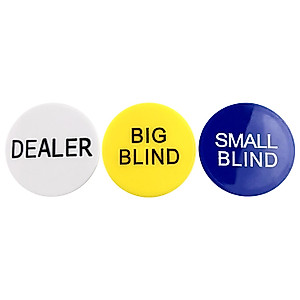 Yuanhe Casino Craps Dealer Button - Set of 3 Professional Casino Texas Holdem Poker, 2Inch Dealer Buttons, Great for Poker, Texas Hold 'em & Card Games