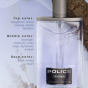POLICE Original - Fragrance For Men - Fougere Scent - Opens With Notes Of Bergamot, Blood Orange And Apple Blossom - Lavender, Rosemary And Clary Sage Middle - Tonka Bean Base - 3.4 Oz EDT Spray